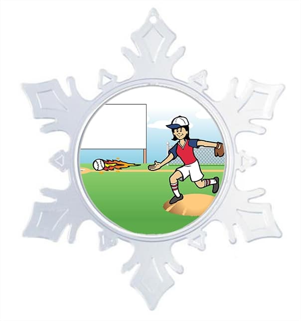 136-NTT Softball Player – Snowflake Christmas Ornament – Printed ...